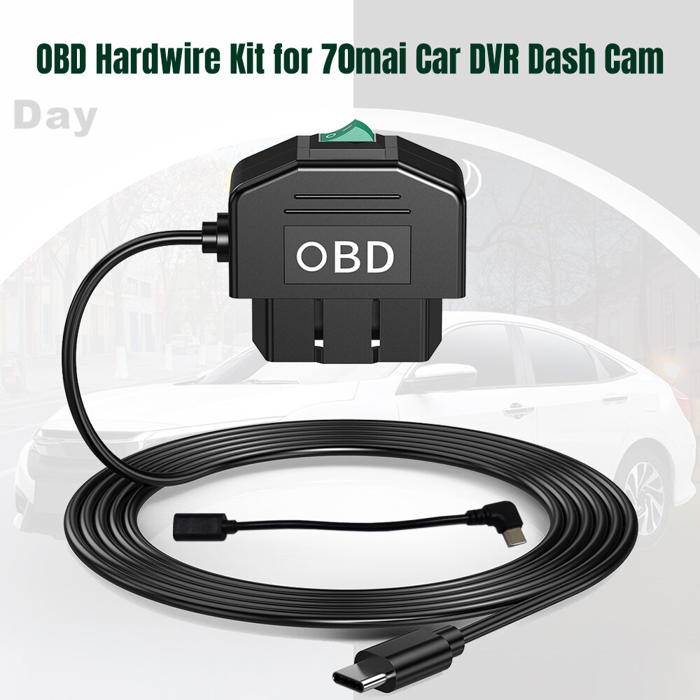 Комплект проводов OBD на USB, зарядное устройство, преобразователь, кабель адаптера питания для автомобильного видеорегистратора 70mai, видеорегистратора, зеркала, видеорегистратора вождения, 24-часовой мониторинг после парковки
