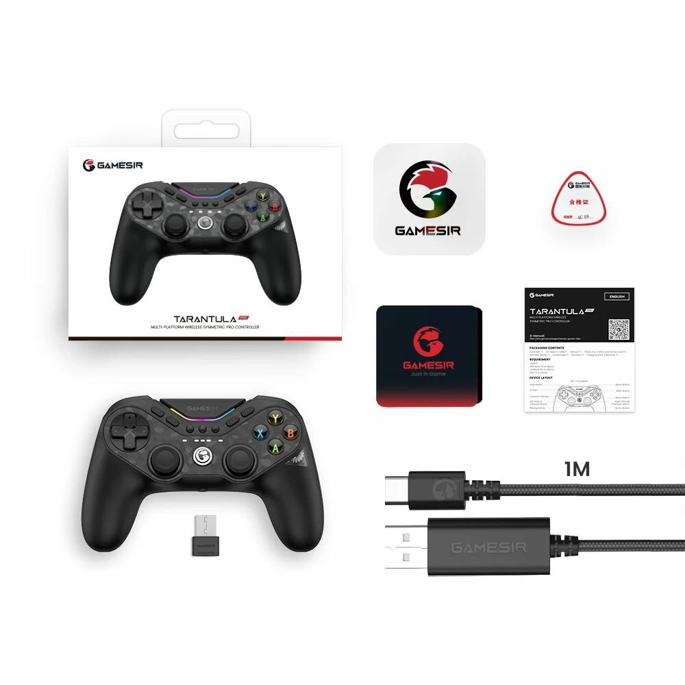 GameSir Tarantula Pro Беспроводной геймпад Switch controller с 9 отображаемыми кнопками, 6-осевым гироскопом, триггерами эффекта Холла и NFC