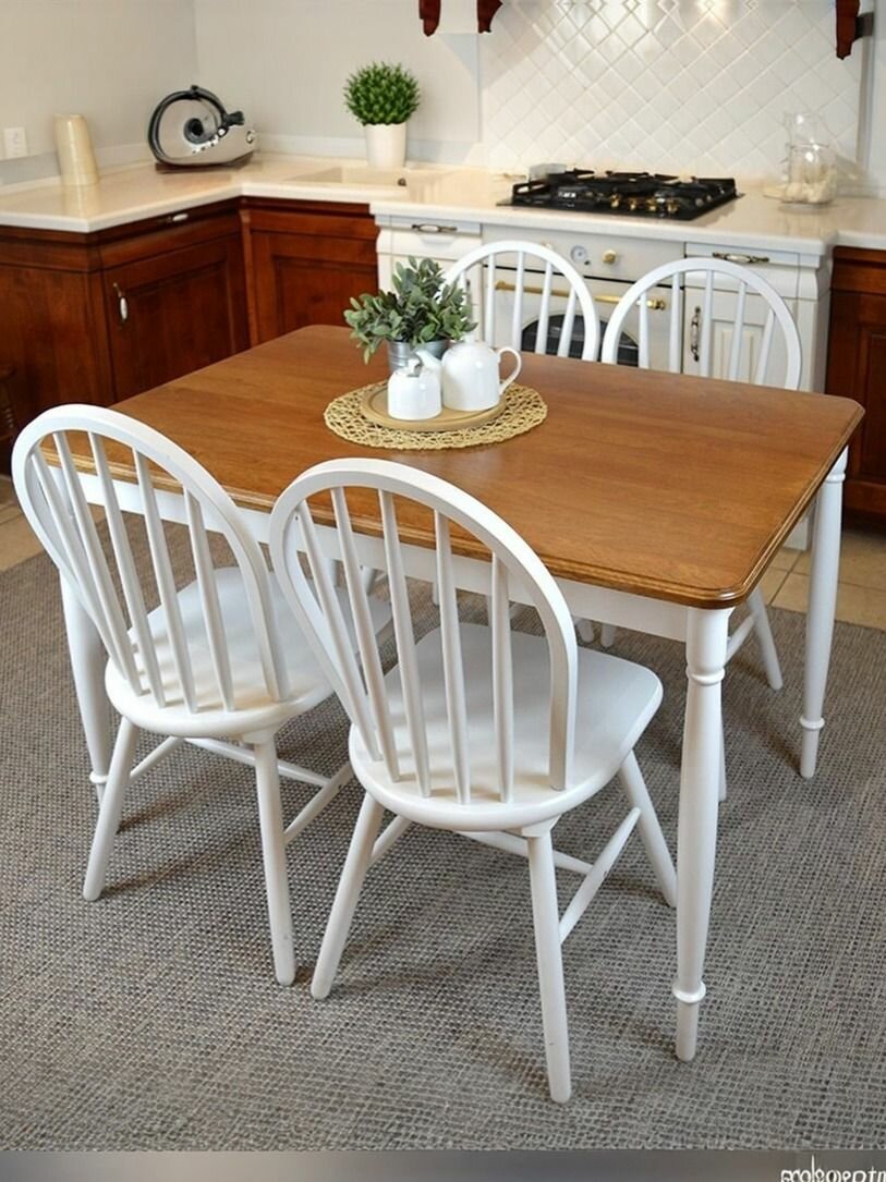 Стол нераздвижной "альянс 800х1300" (Белая эмаль / Орех), Массив березы, Прямоугольный, 4 ножки, ЭкоМебель