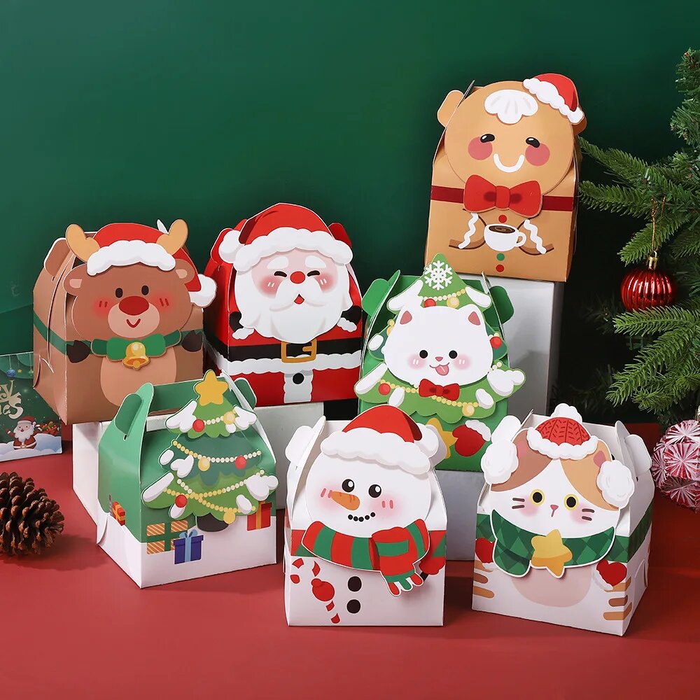 Рождественские картонные коробки для конфет 1-20 шт. color radom-20pcs