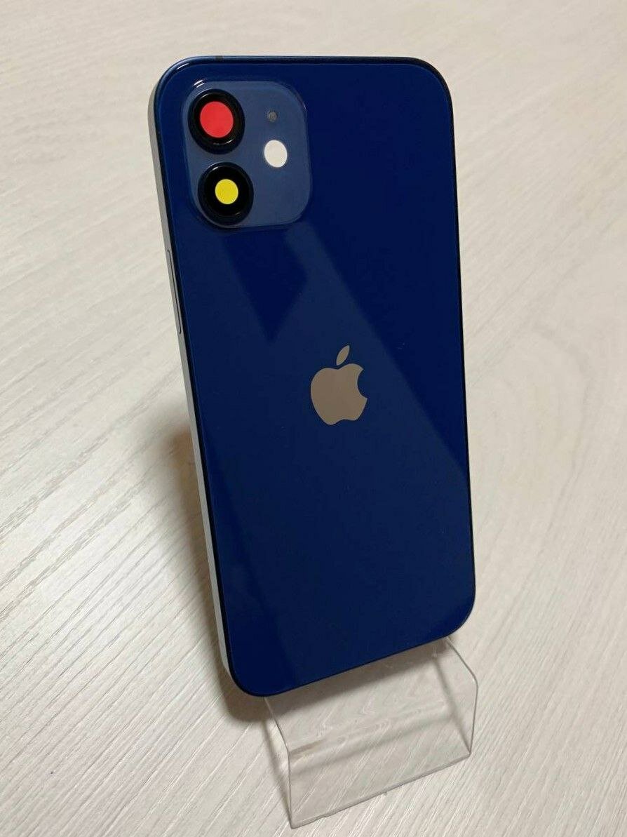 Корпус для IPhone 12 синий (BLUE), комплект кнопок, сим-лоток