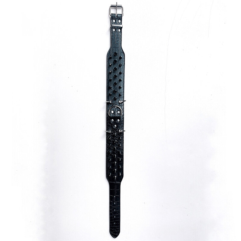 Ошейник для собак с шипами. Стильный регулируемый ошейник из искусственной кожи с шипами и заклепками для собак средних и больших размеров, черный.