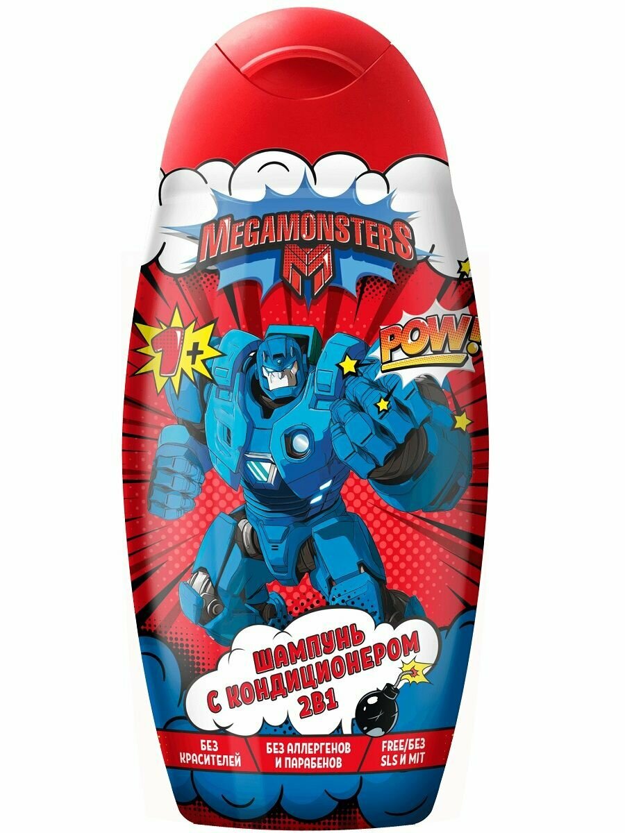 Шампунь с кондиционером детский 2в1 Megamonster 300 мл