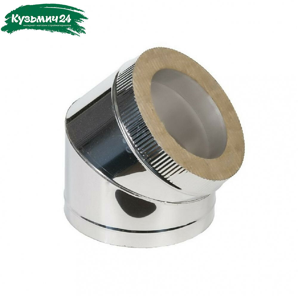 Отвод (колено) дымохода 200х300 мм, угол 45 гр, сталь 0.5 мм, сэндвич-конструкция