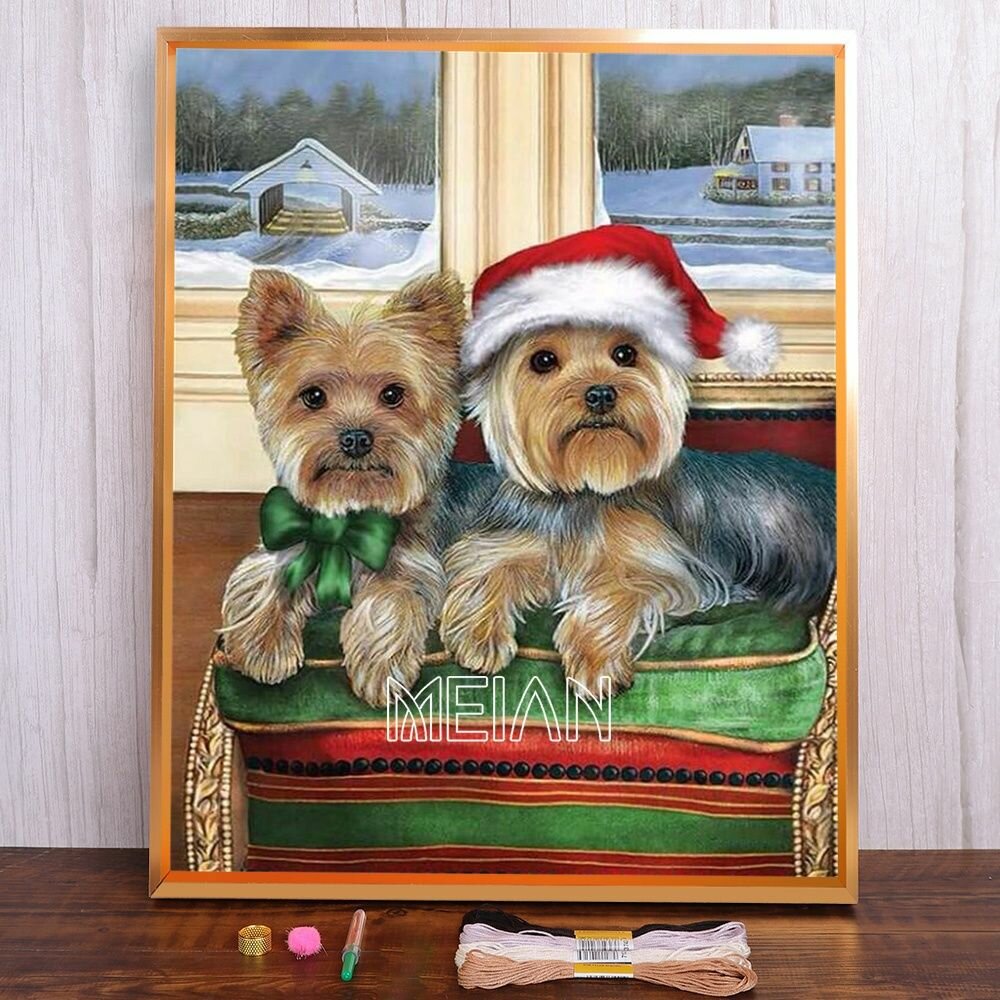Эксклюзивный набор MEIAN для вышивки 14CT 40 цветов 30x40CM Рождество