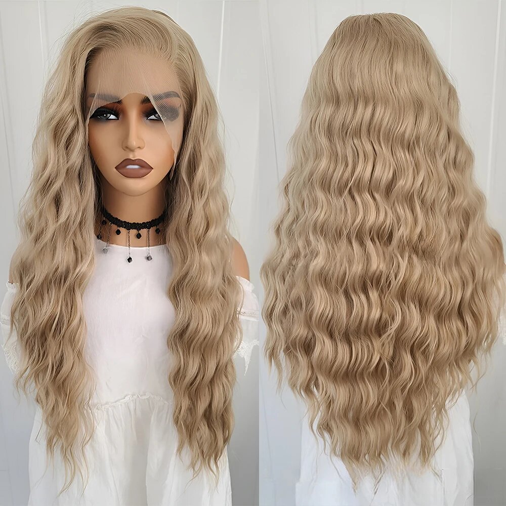 Синтетический парик Lu's Wigs пепельно-русый 13x4 18 дюймов, Wave2