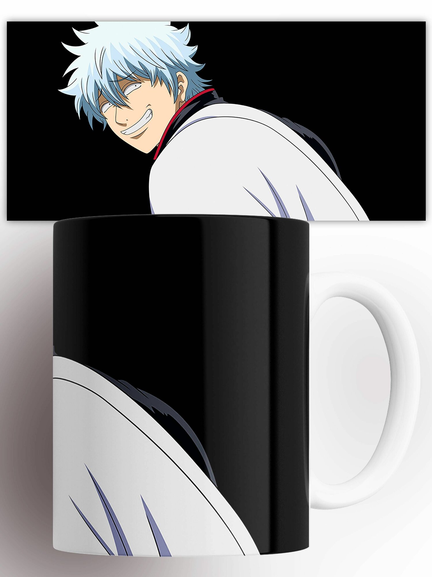 Кружка Гинтама Gintama Гинтоки Саката , на подарок с принтом аниме 330 мл
