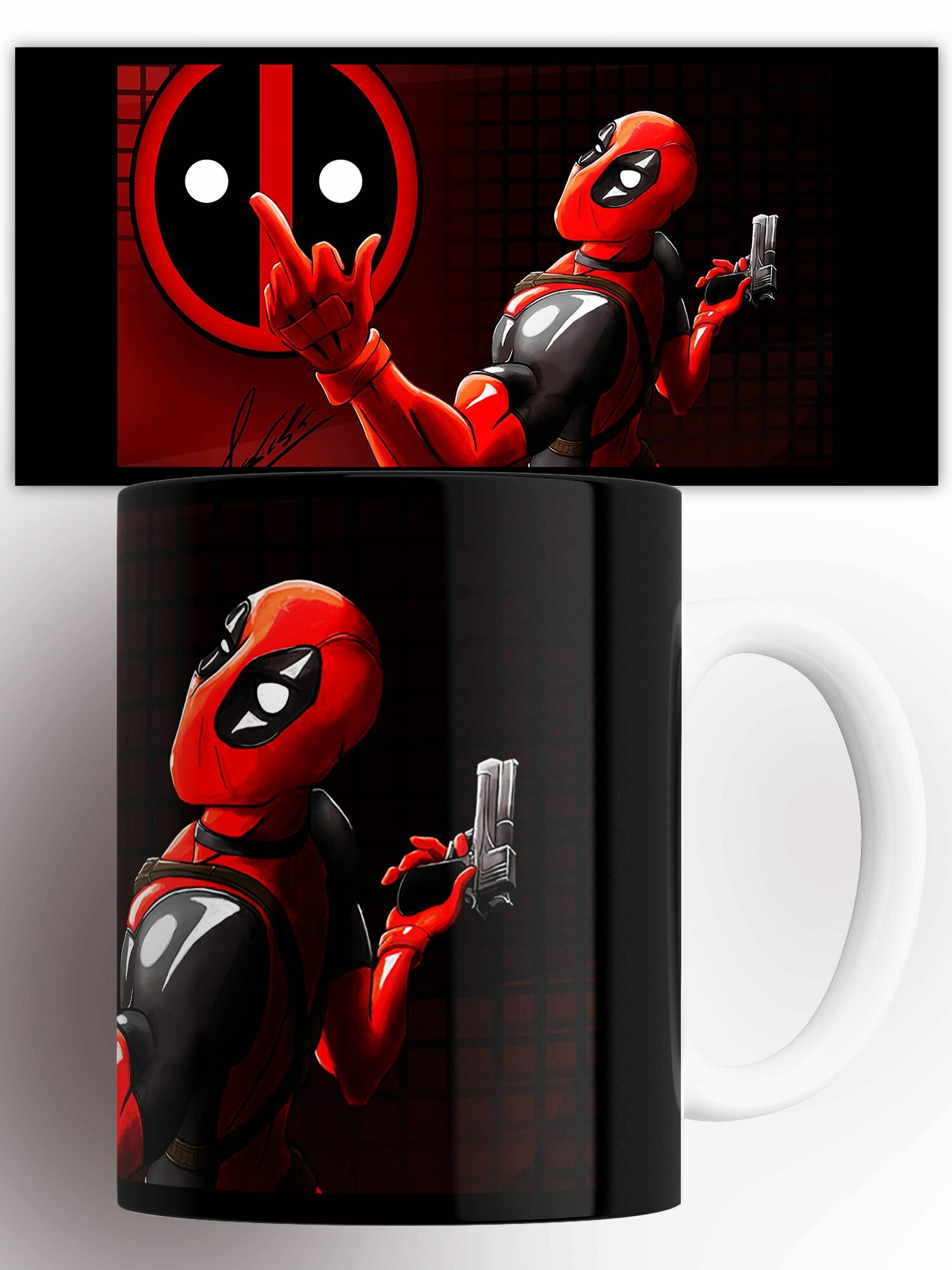 Кружка Дэдпул Deadpool Уэйд Уилсон Marvel Марвел , с принтом на подарок 330 мл