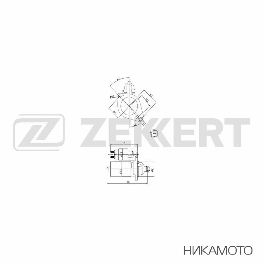 ZEKKERT AN-1083 Стартер VW Polo IV 05- Passat VI VII 05- Audi A3 II 03- A1 10- TT II 08- Skoda Octavia (1Z3 1Z