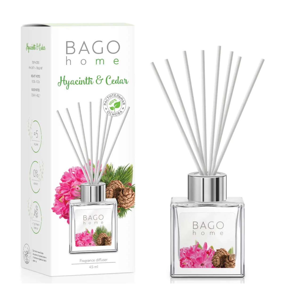Диффузор Bago Home Гиацинт и кедр 45 мл
