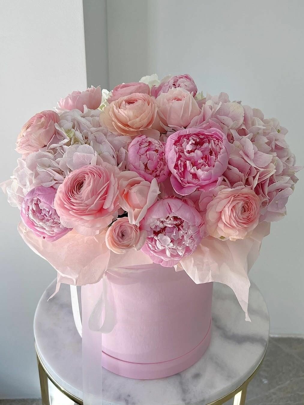 Коробка из нежных цветов