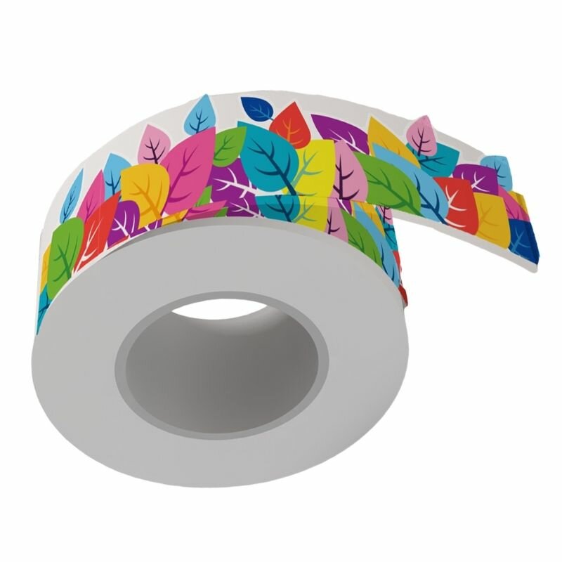 Наклейка для украшения классной доски с каймой из мультяшных листьев