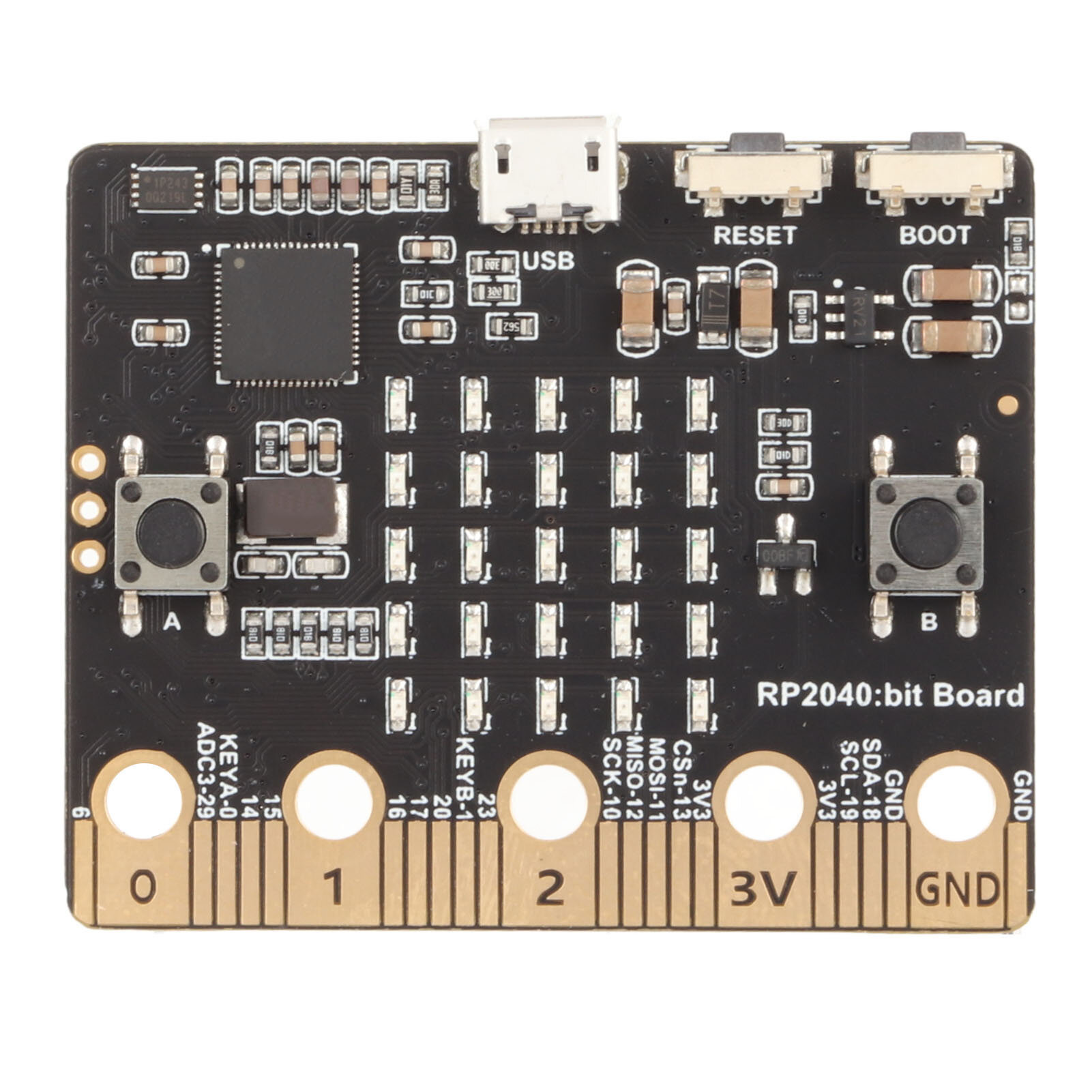 Плата разработки RP2040 Micro Bit для Raspberry PICO со светодиодом для программирования, управления
