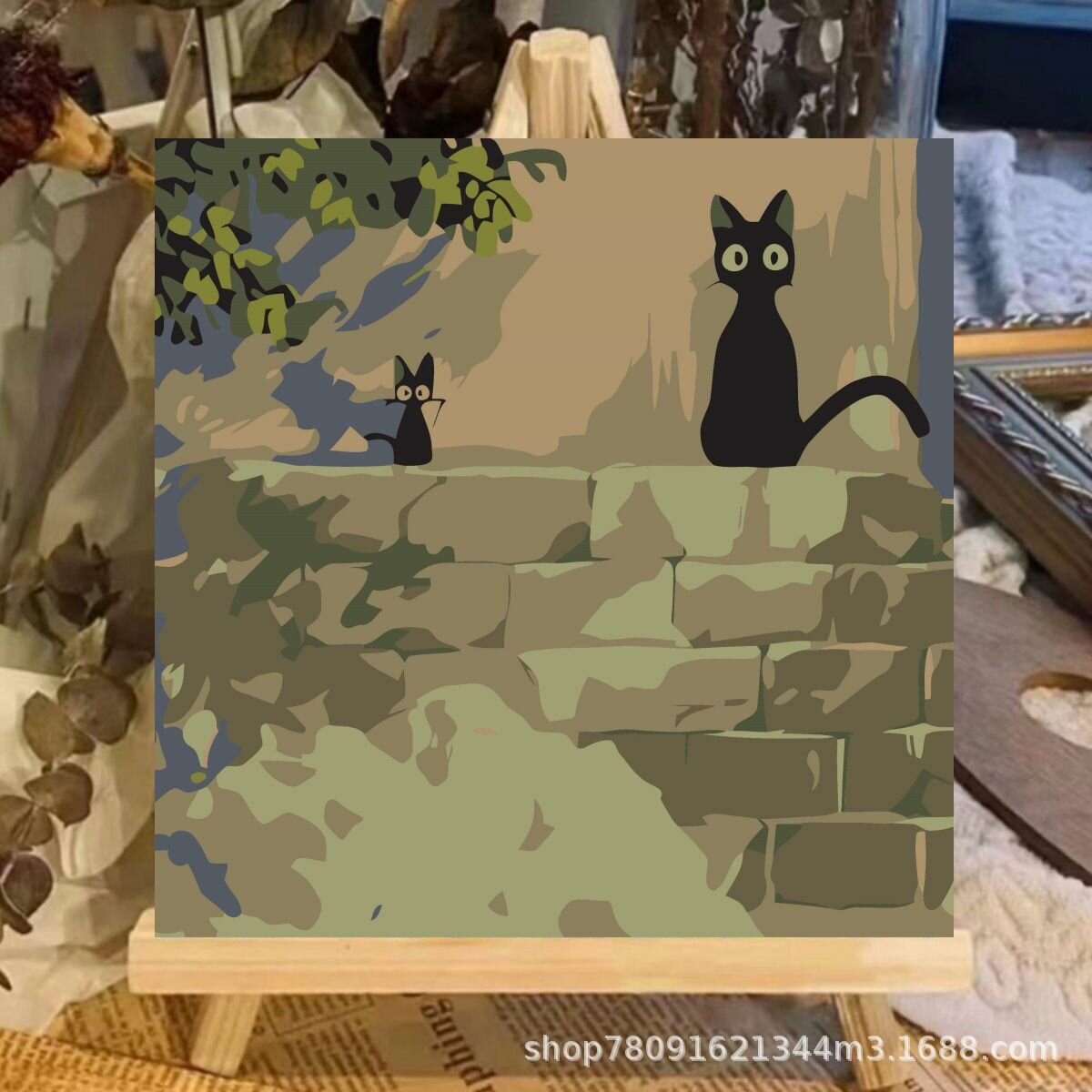 Картина маслом по номерам 20x20 см на холсте с пигментами, кистью и крючком, DIY набор — декор для дома и подарок