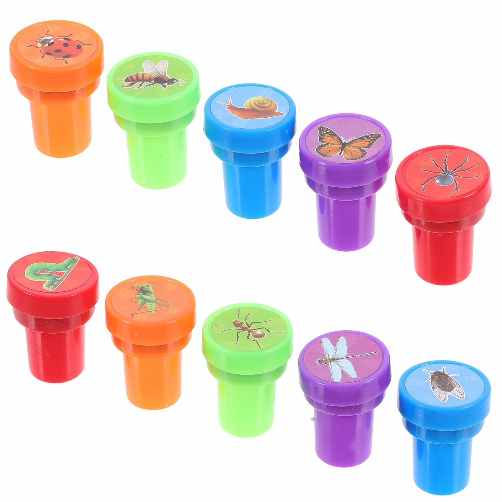 Педагогические штампы для детского творчества, набор 10 шт с изображениями животных, пластиковые штампы для скрапбукинга и поделок, размер 3.5x2.5x2.5 см