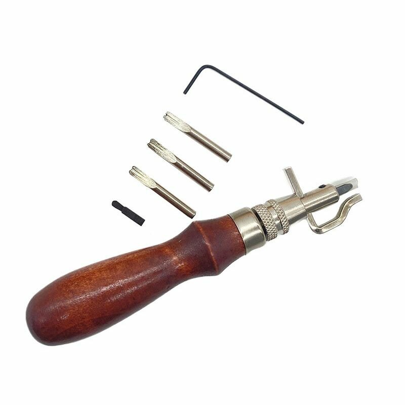 VandKood 5 в 1 универсальный инструмент для работы с кожей / Инструмент кожевника, фаскорез, кромкорез, разметчик полос, канавкорез, грувер / Аксессуар для рукоделия