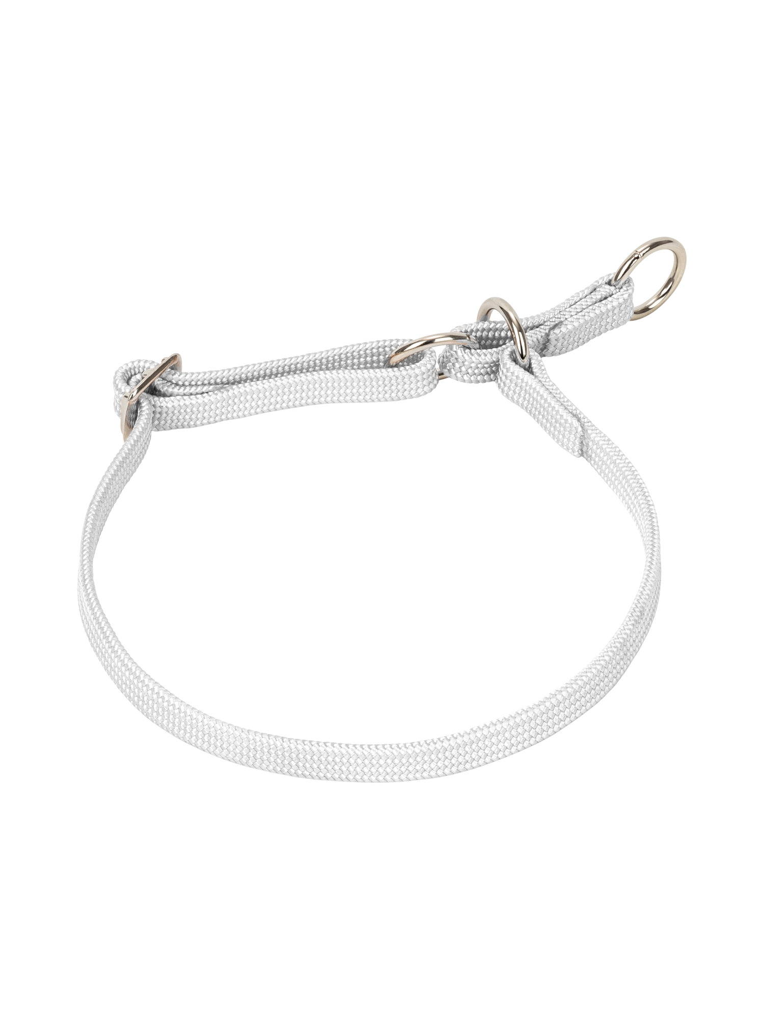 Ошейник-полуудавка для собак ZooOne регулируемый (25-39 см) на 3-х кольцах, ширина 10 мм, белый