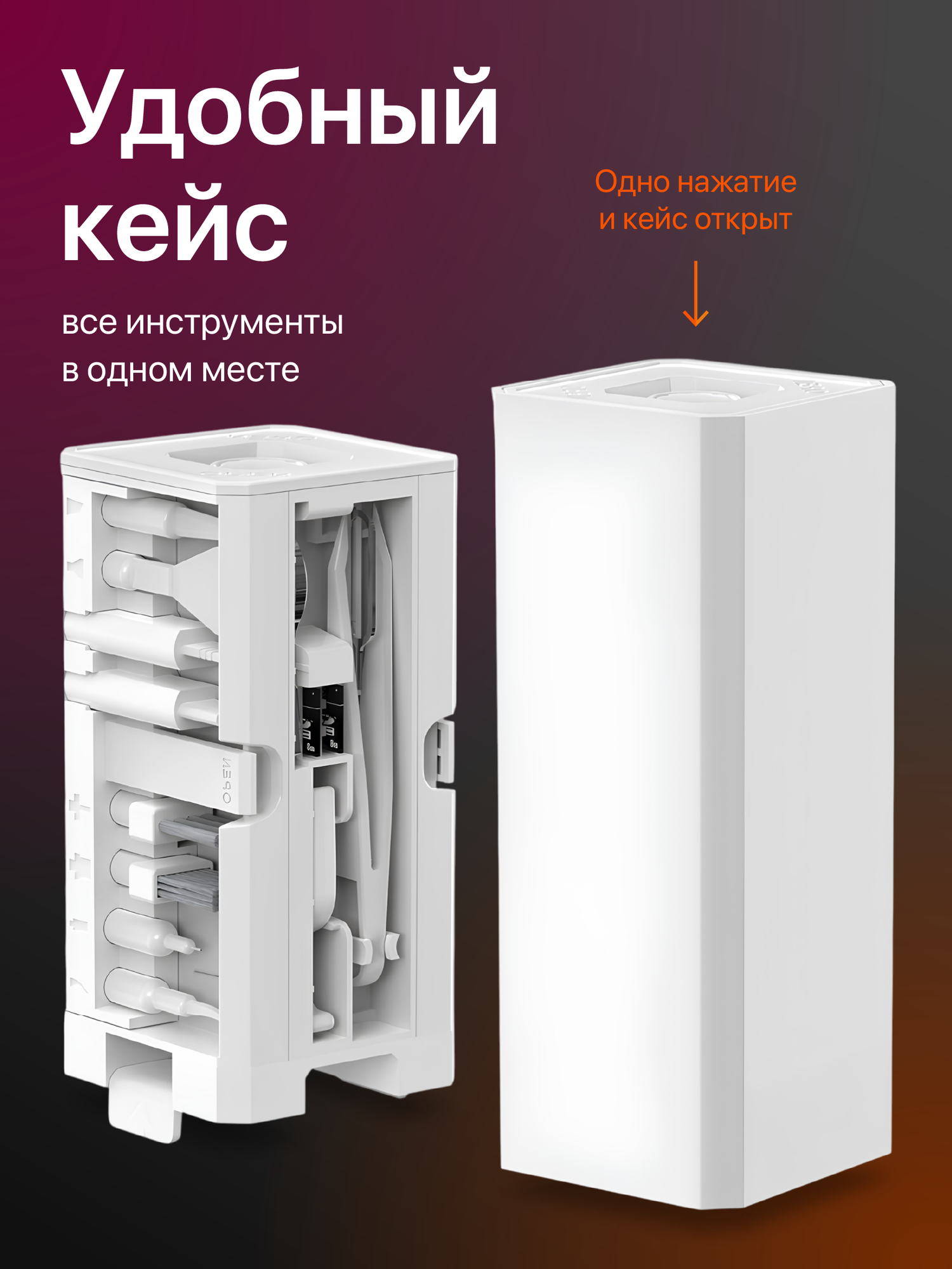 Набор для чистки гаджетов SSY, 32 инструмента, магнитное крепление, белый