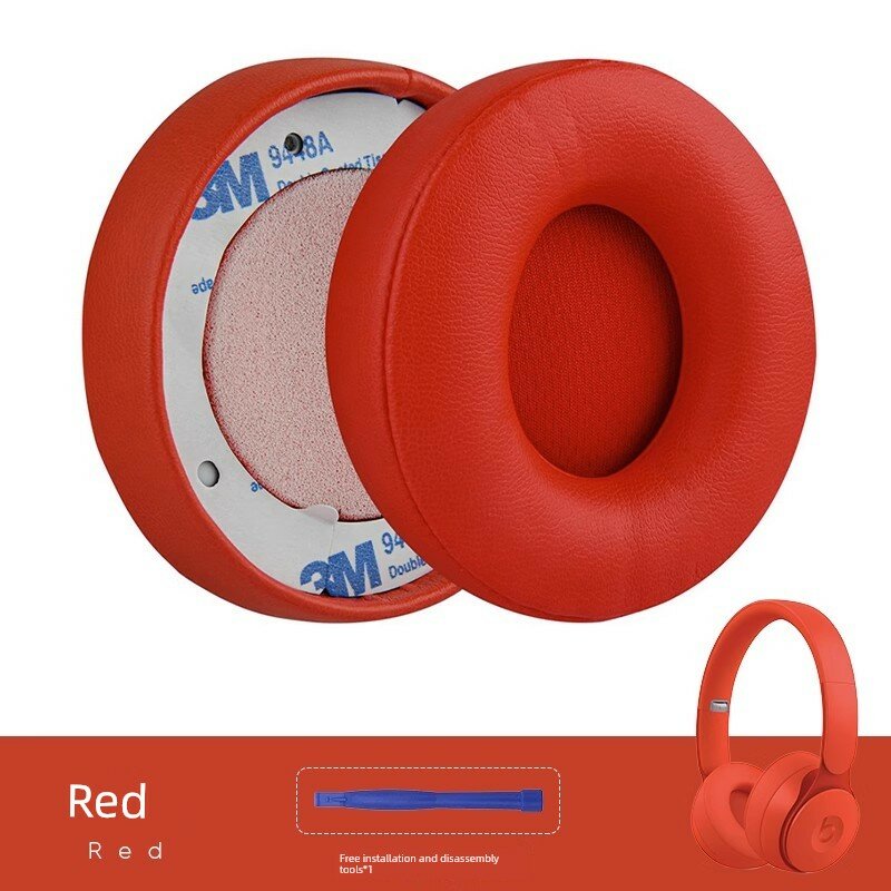 Оригинальные силиконовые накладки для Beats Solo Pro Wireless красные, комплект из двух штук, высококачественный