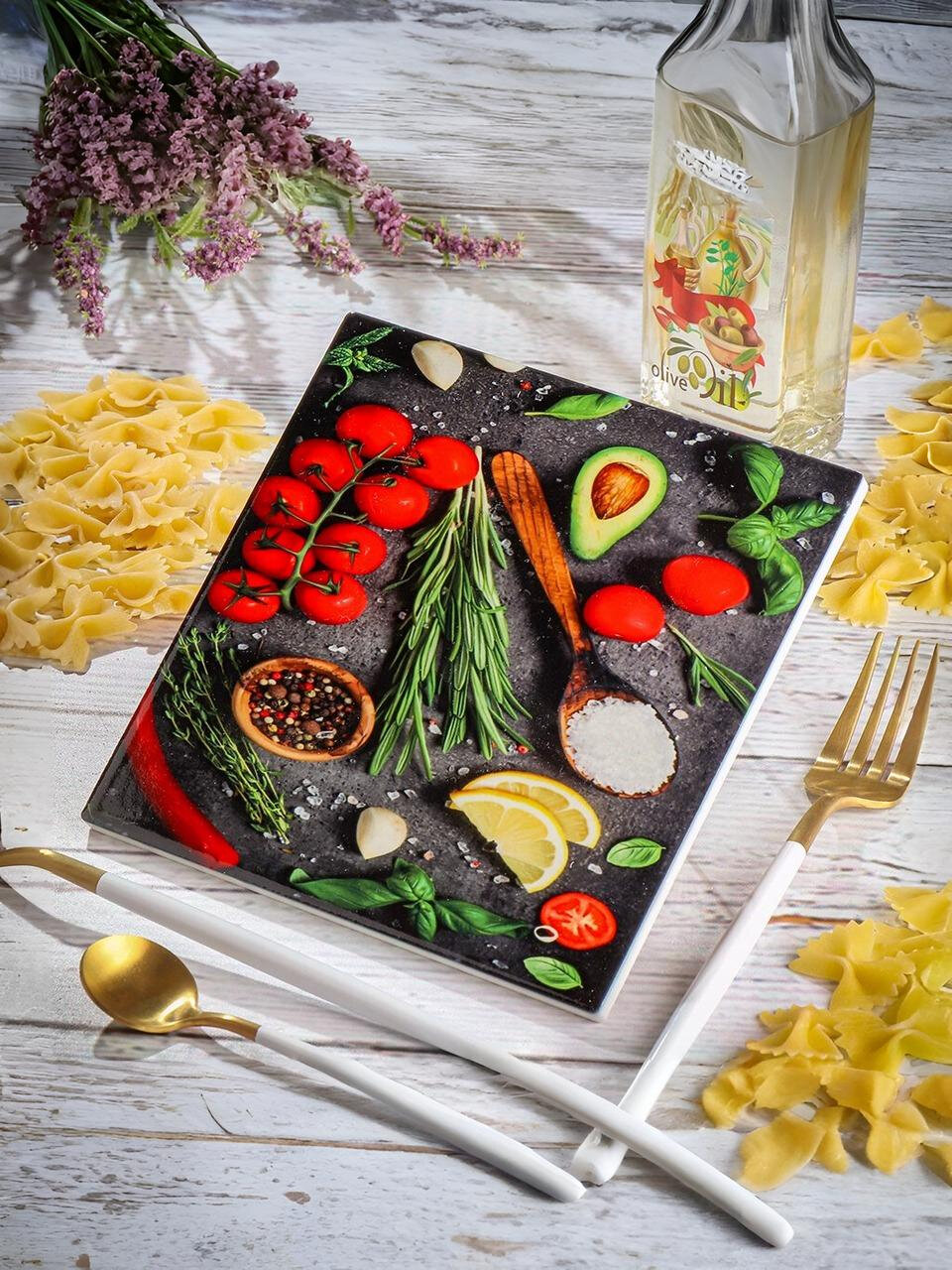 Подставка под горячее, керамика, квадрат, 16 см, Daniks, Розмарин