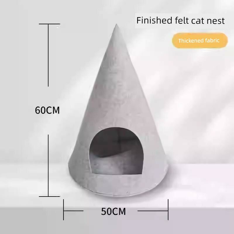 Готовый кошачий домик из фетра