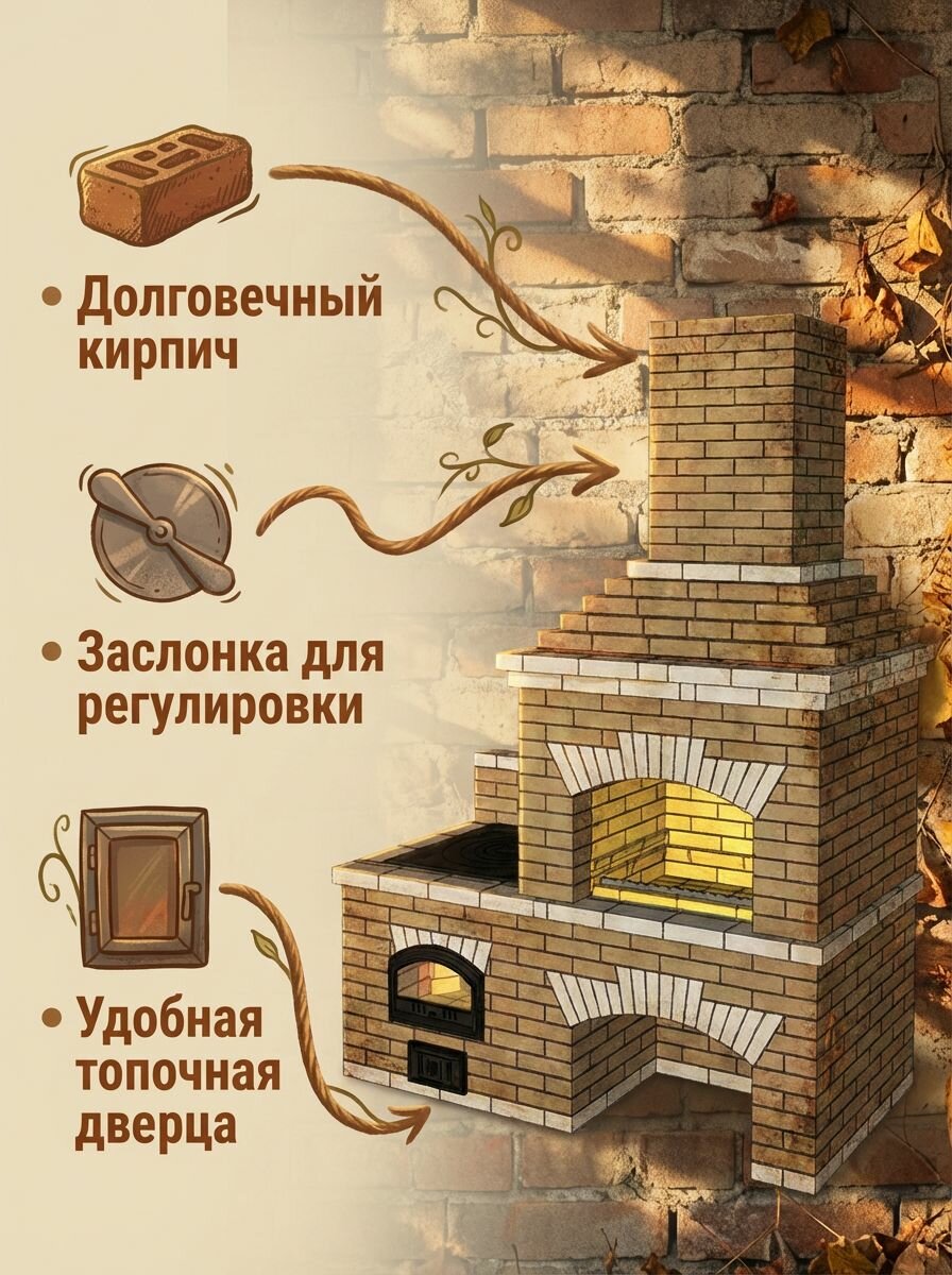 Проект барбекю с казаном и тандыром №73, Мангал 770мм. Казан 25 литров. Сборка своими руками