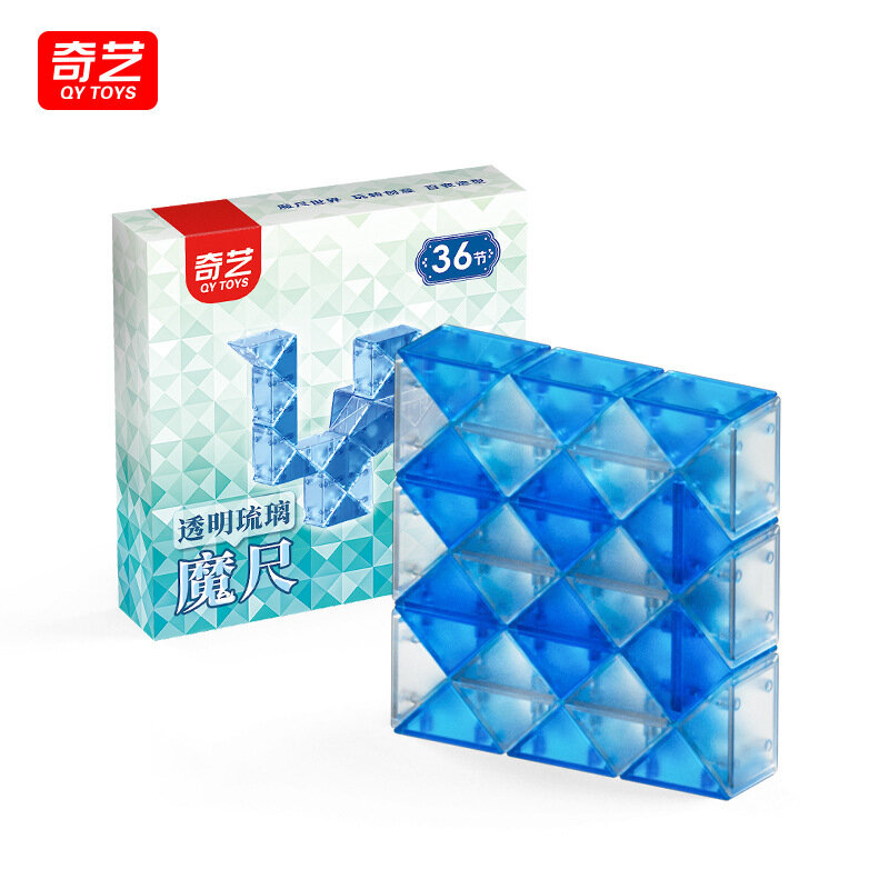 Qi Yi Magic Flexi Ruler 36 Сегментов Прозрачно-Синий Образовательная Игрушка для Развития Мозга У Детей