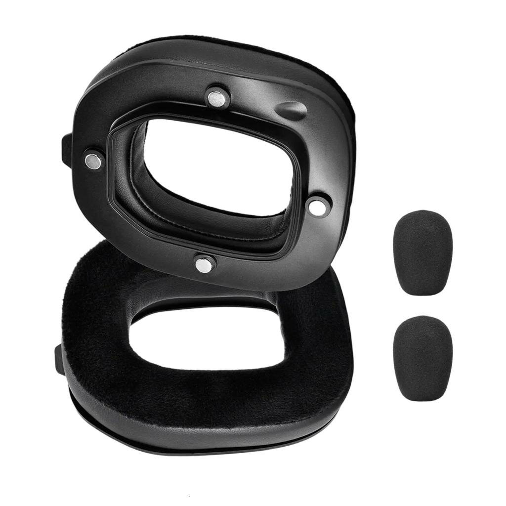 Магнитные амбушюры и поролон для микрофона A40TR, Кожаная бархатная ткань