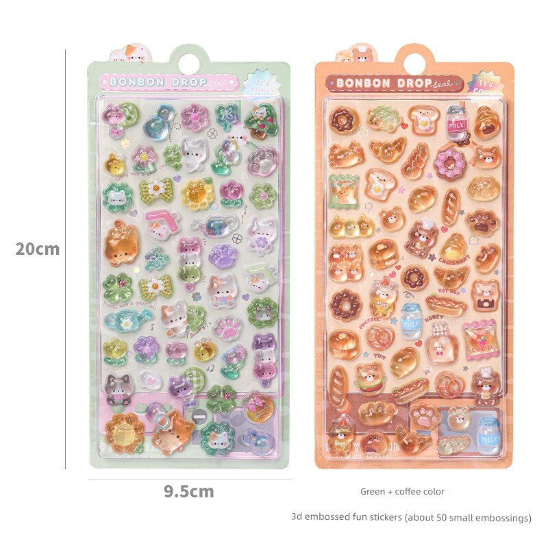 Детские 3D стикеры с рельефным изображением, милые стикеры с девочками, маленькие узоры для украшения телефона, стикеры