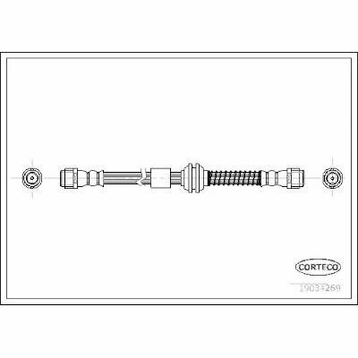 Шланг тормозной CORTECO 19034269 передний 537 мм Audi Q7, Volkswagen Touareg 02