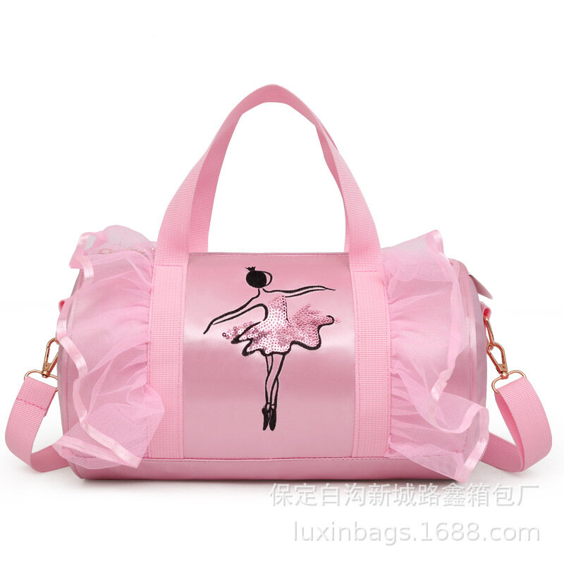 Детская танцевальная сумка, одно плечевая сумка, сумка для латинских танцев и балета, оптовая сумка через плечо с бантом, легкая