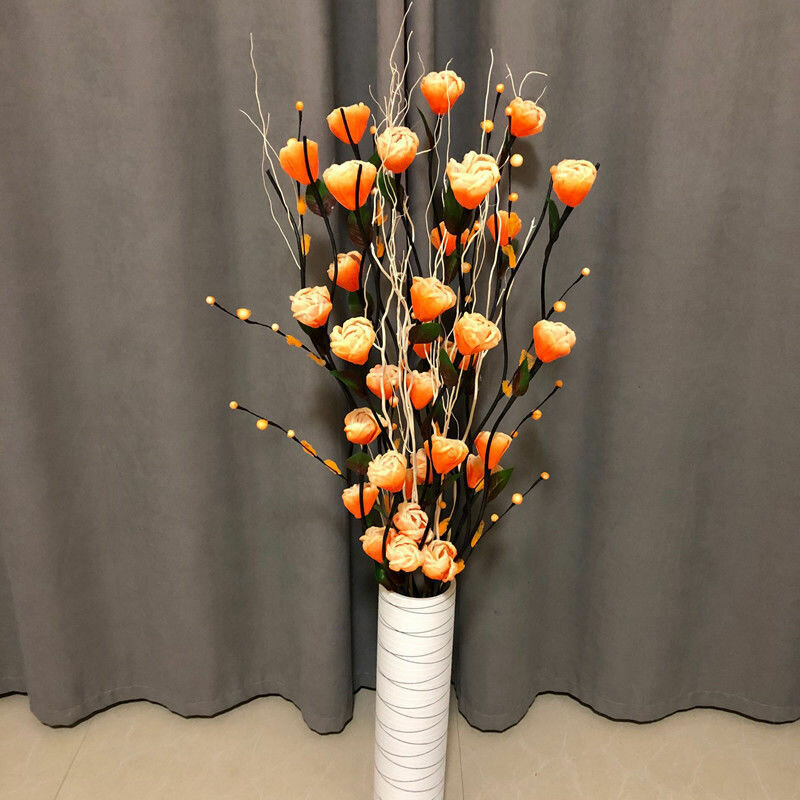 Сухие цветы в вене, декоративный букет из искусственных роз для гостиной, красные фрукты, новогодние цветы