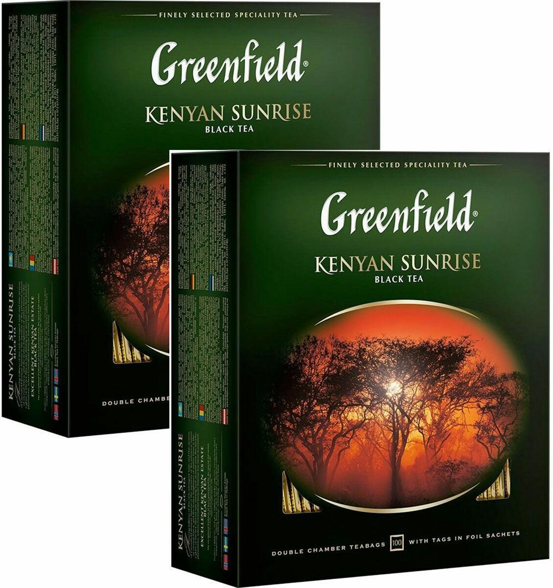 Greenfield Kenyan Sunrise 100 пакетиков. набор из 2 шт