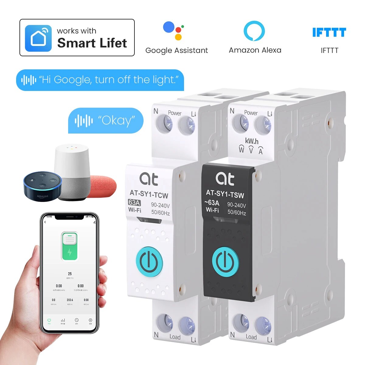 TUYA WiFi/ZigBee умный автомат 63A ZEGBEE with metering