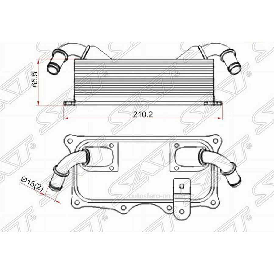 SAT ST94810728122 Радиатор масляный Porsche Cayenne 10-18 / Panamera 09-16