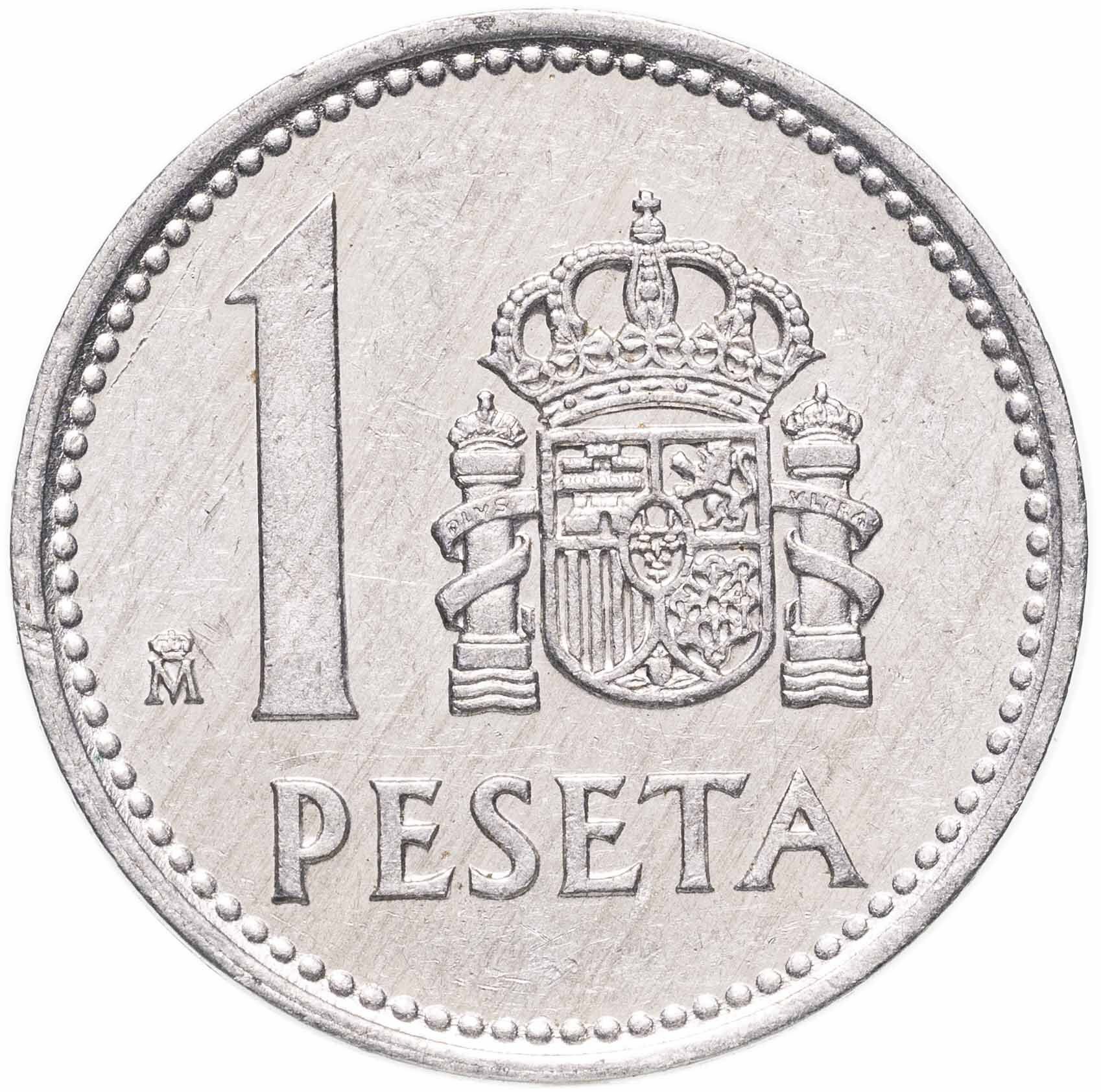 Испания 1 песета 1987, Алюминий, в сохранности XF-AU