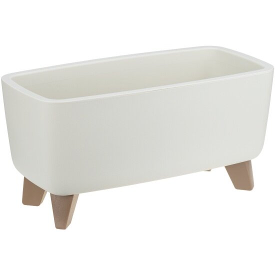 Кашпо Idea флориан овальное низкое 390мм 4,2л М 3271 белый ротанг