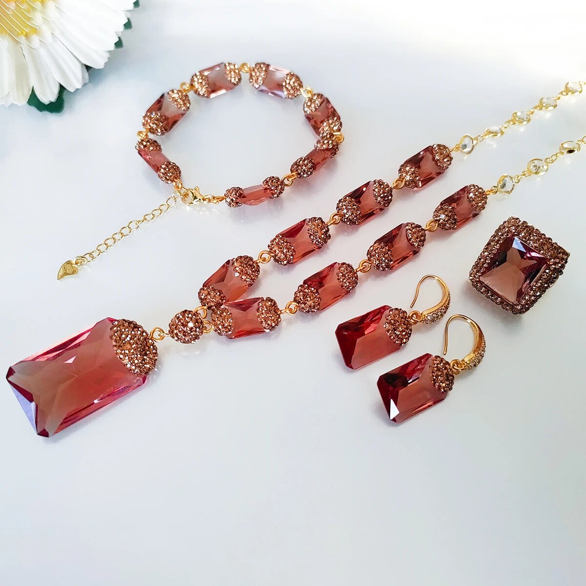 Комплект бижутерии, султанит