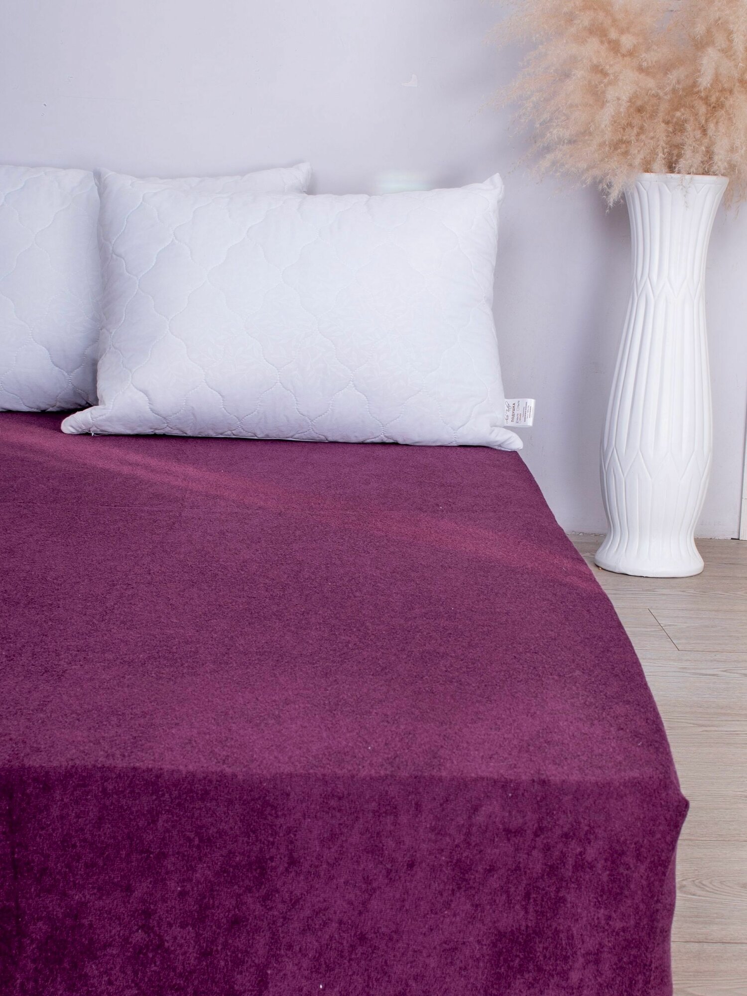 Махровая простыня на резинке: "Свёкла" Alice Textile. Размер: 140х200. Высота борта 20 см.