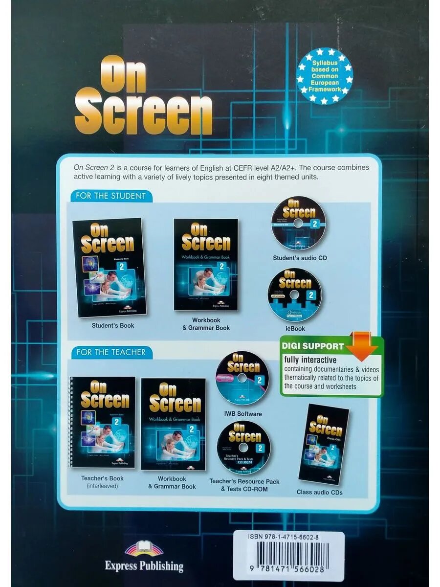 On Screen 2 Workbook & Grammar Book рабочая тетрадь и грамматика для учащихся, английский — фото 1