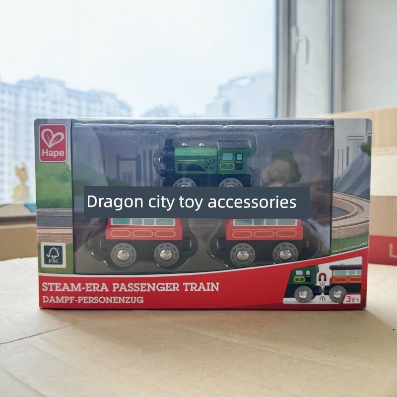 Hape E3719 Поезд пассажирского пара эпохи, деревянная железнодорожная игрушка для детей, образовательная игра