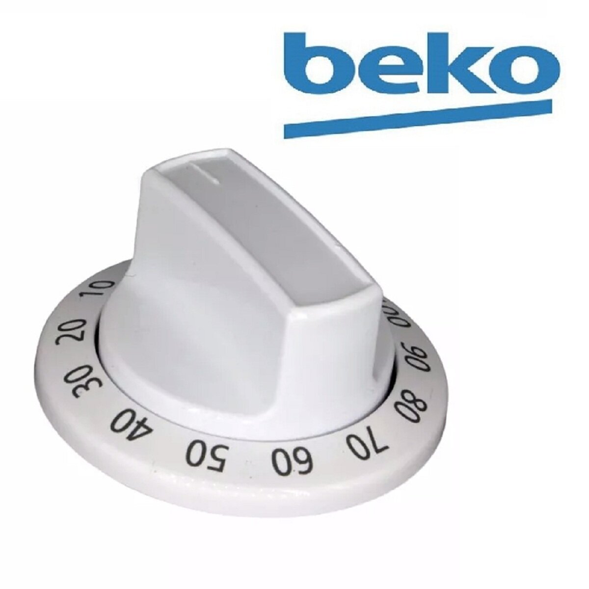 Оригинальная ручка таймера духовки Beko 250315142, пластик, белый