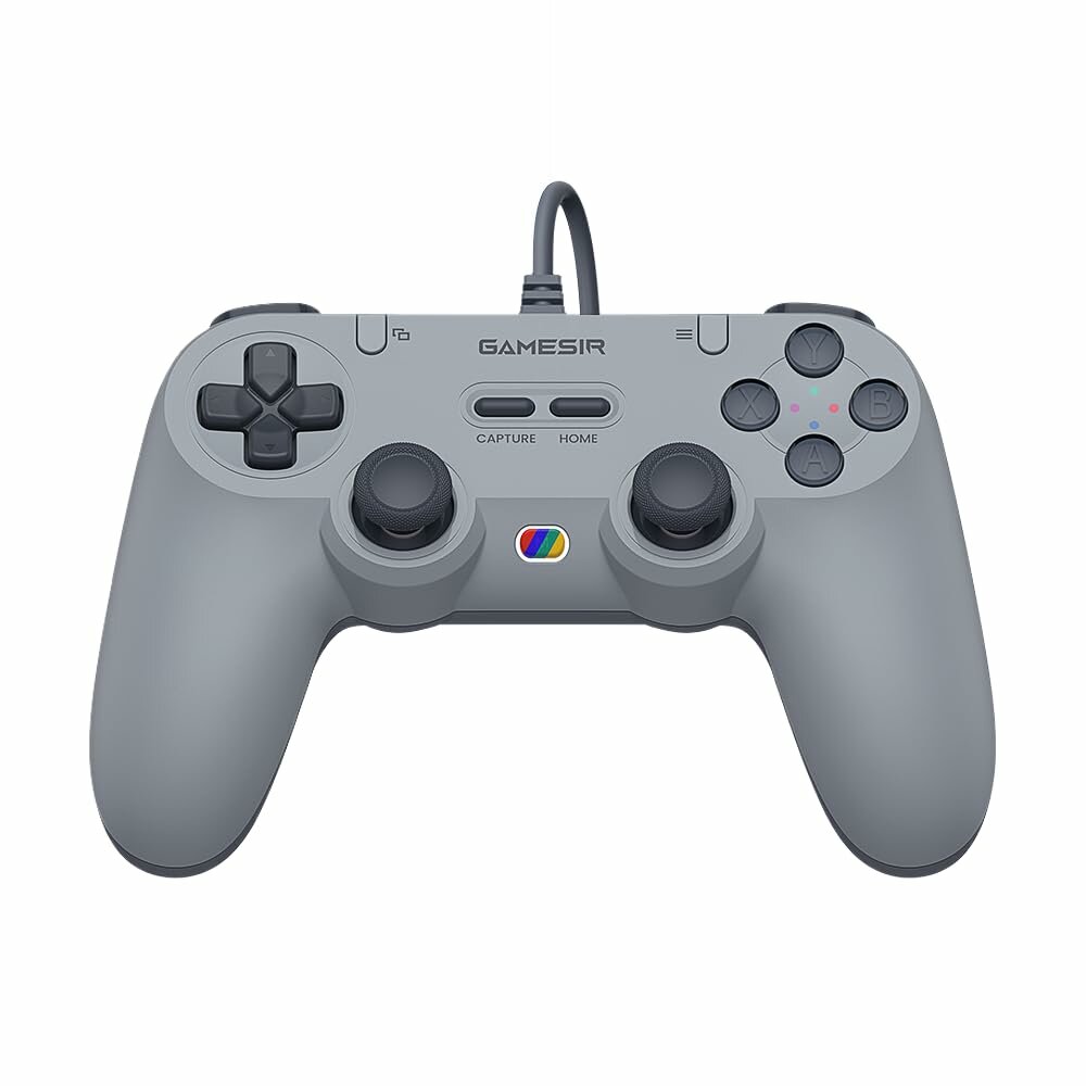 Проводной геймпад GameSir T4 Lite для ПК/Switch, 1000 Гц, холл-джойстики, вибрация, турбо (серый)
