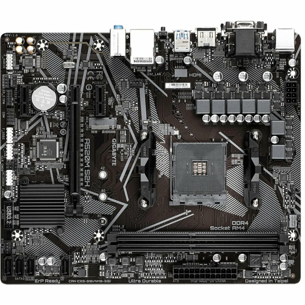 Материнская плата Gigabyte A520M S2H AM4 AMD 2xDDR4 mATX RTL, 1282266