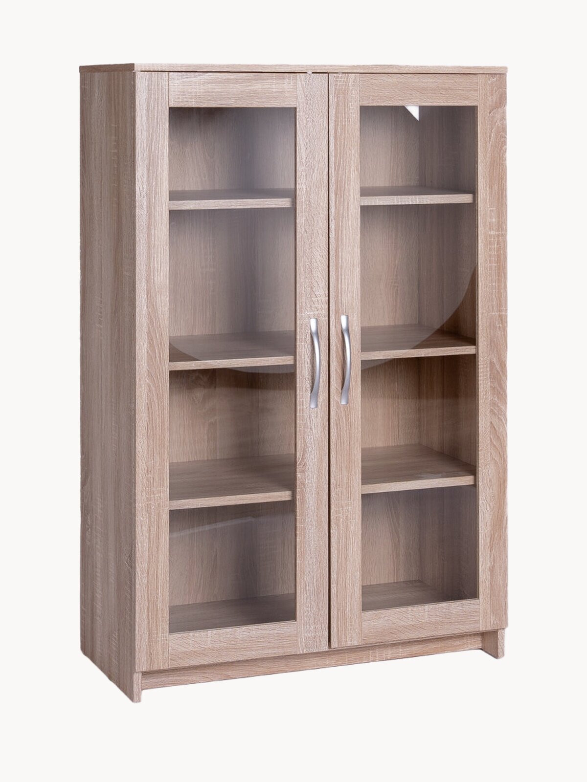 Тумба ГУД лакк Сириус, 2 двери со стеклом, 78х41х123 см, дуб сонома