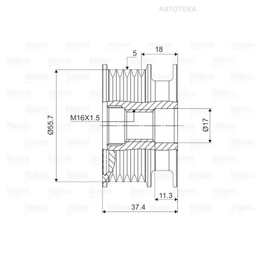 Шкив генератора (с крышкой) VALEO 588035