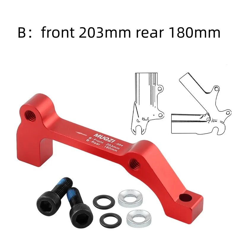 Адаптер дискового тормоза MEROCA ZT18 для ротора 140-203 мм Красный, ZT-2 red