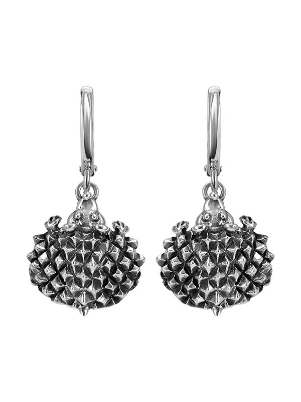 Серьги с подвесками, серебро, 925 проба, чернение
