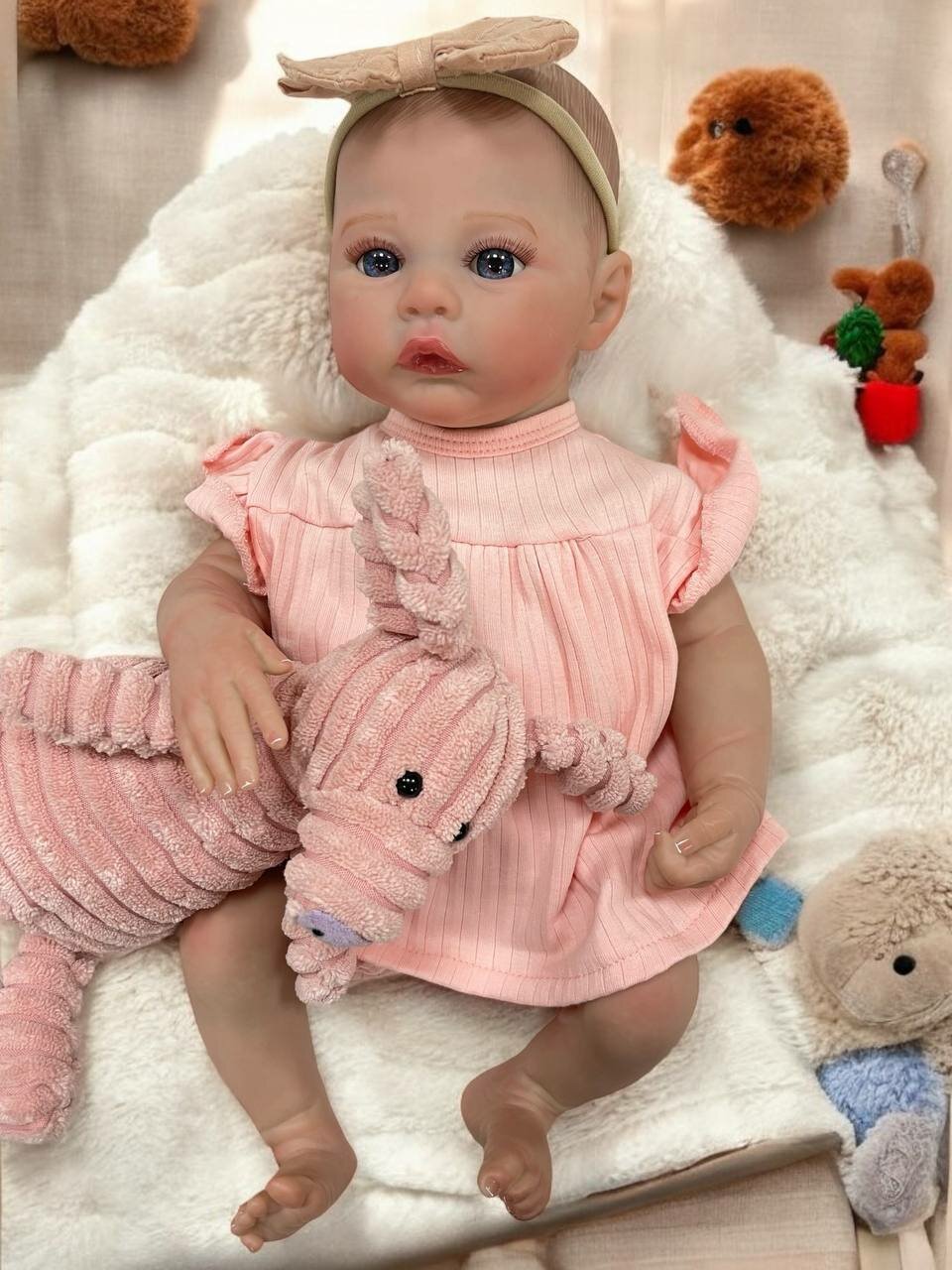 Кукла Реборн девочка полностью силиконовая Игрушка Пупс Подарок для девочки 40 см