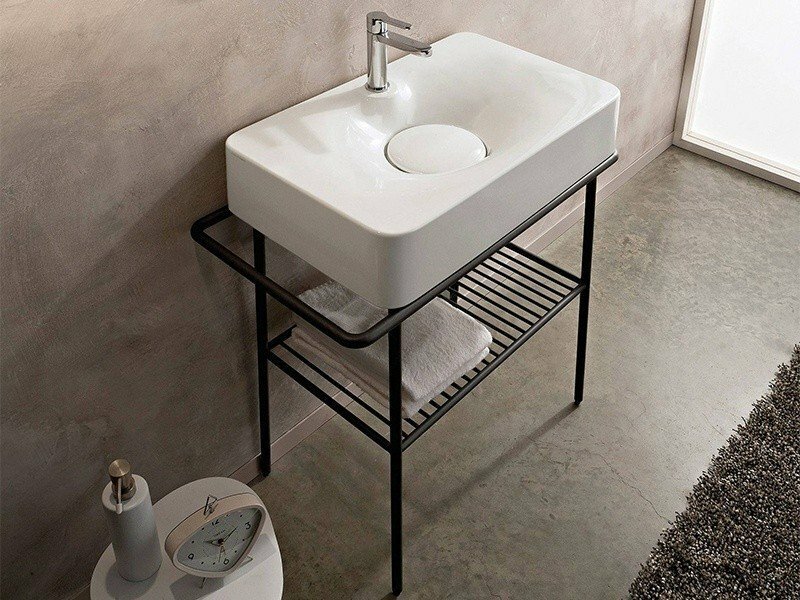 Консоль для раковины SCARABEO FUJI 6006/NROP, напольная, металл, черная, матовая